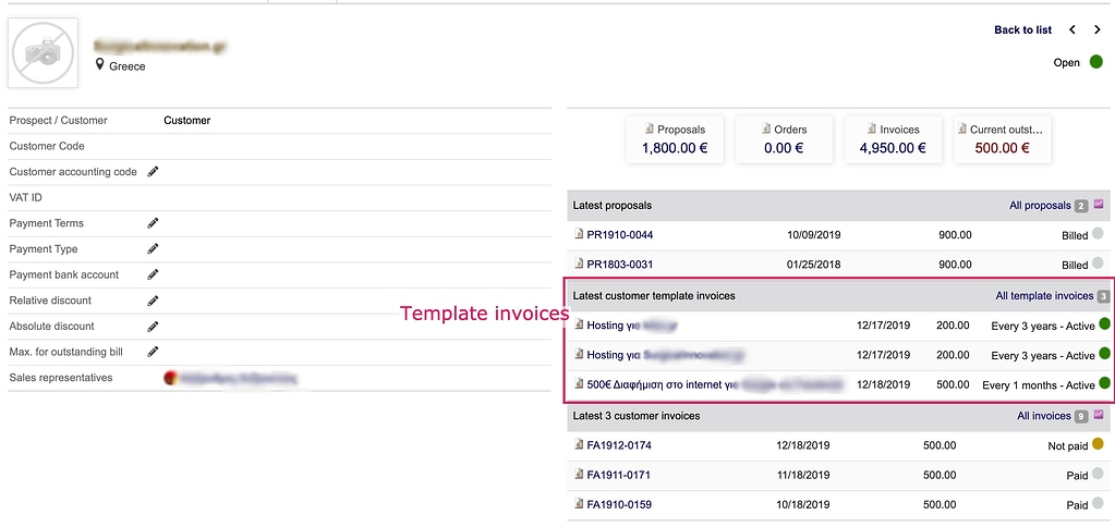 Template invoice with automatic generation does not produce invoices ...