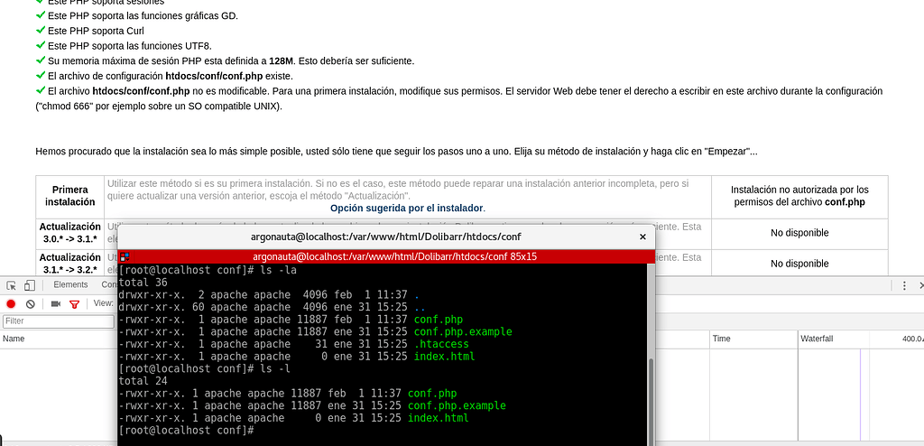 permissions in conf.php - Installing my Dolibarr - Dolibarr international forum