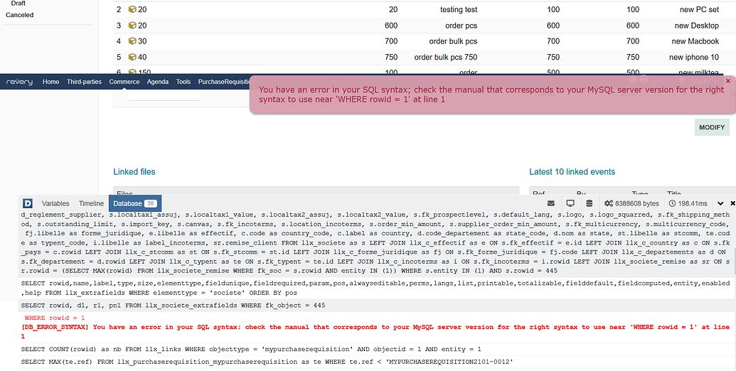 You have an error in your SQL syntax; check the manual that corresponds to your MySQL server ...