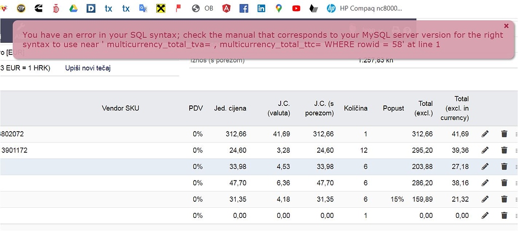 Error in SQL syntax (?) - CRM/SRM Modules - Dolibarr international forum