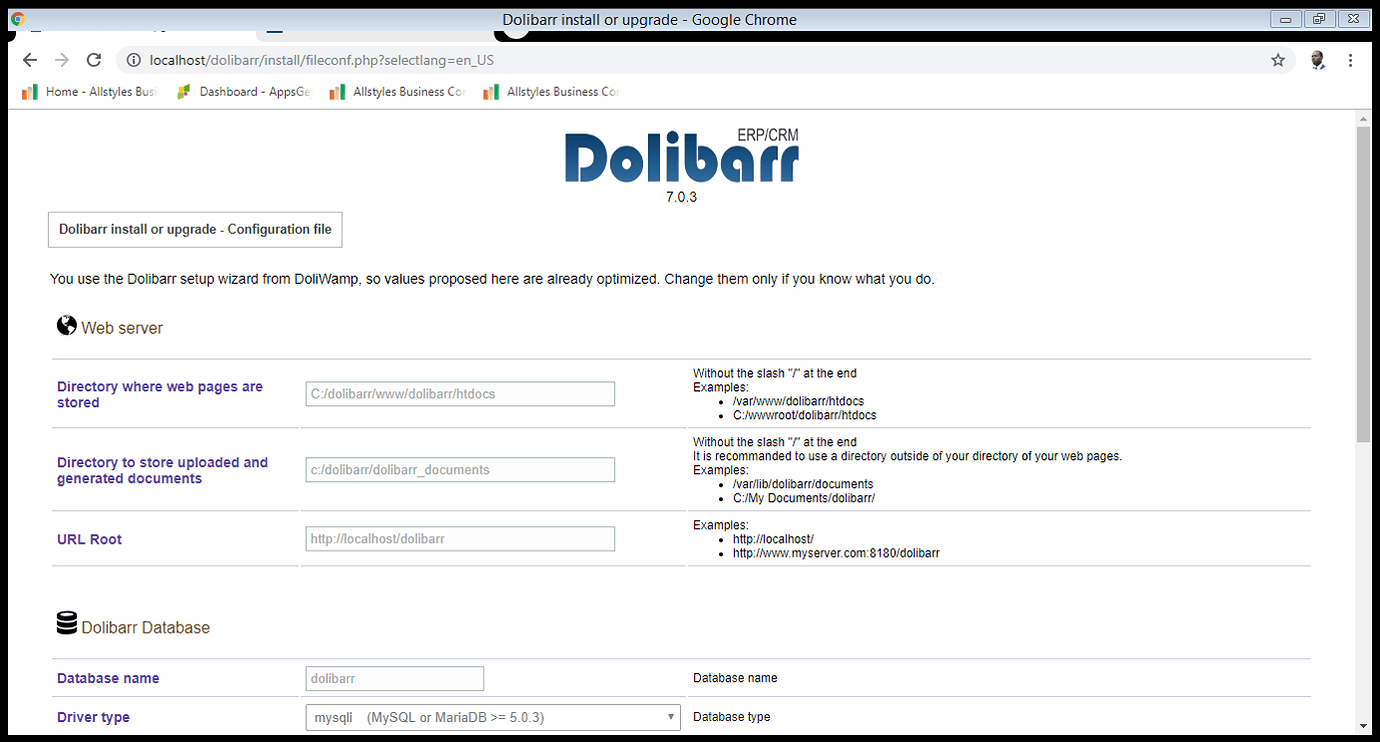 Installation - Installing my Dolibarr - Dolibarr international forum