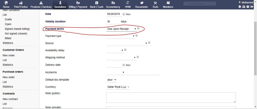 How To input additional payment terms - Using my Dolibarr - Dolibarr ...
