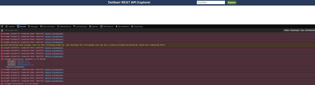 API Explorer Page not working - Developing for Dolibarr - Dolibarr international forum