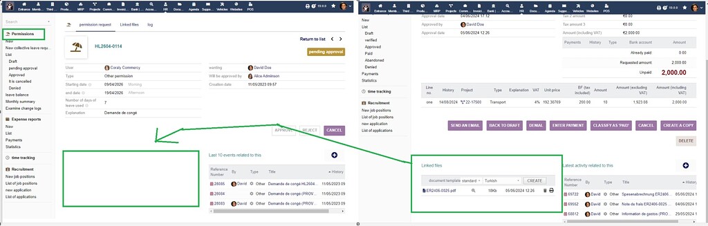 To Add The Linked File Feature To Permissions And To Generate A Pdf Output Hr Modules