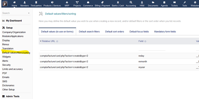 How to Use Default values/filters/sorting in Dolibarr - Using my Dolibarr - Dolibarr ...