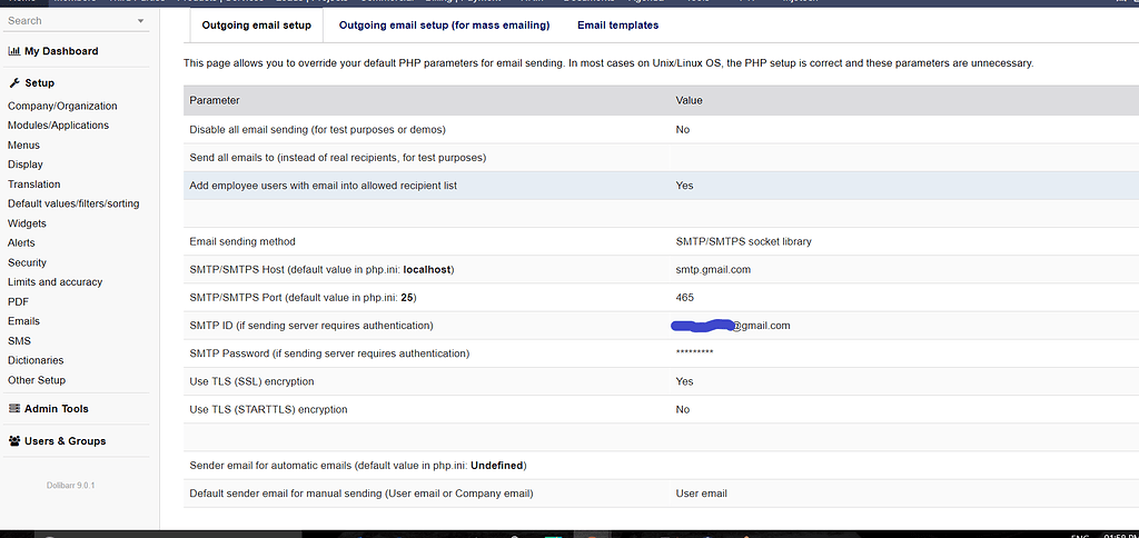 Email setup - Using my Dolibarr - Dolibarr international forum