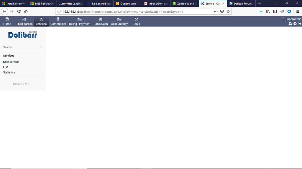 New Service form blank - Using my Dolibarr - Dolibarr international forum