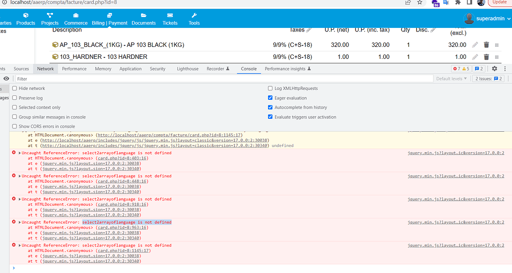 Select2arrayoflanguage is not defined - Developing for Dolibarr - Dolibarr international forum