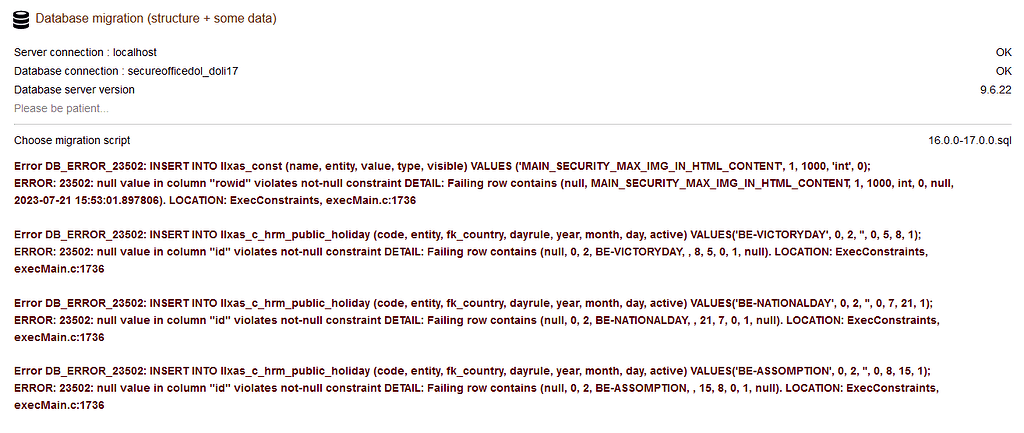 Errors on Dolibarr 17.0.2 / PHP 8.1 Postgres DB - Installing my Dolibarr - Dolibarr ...