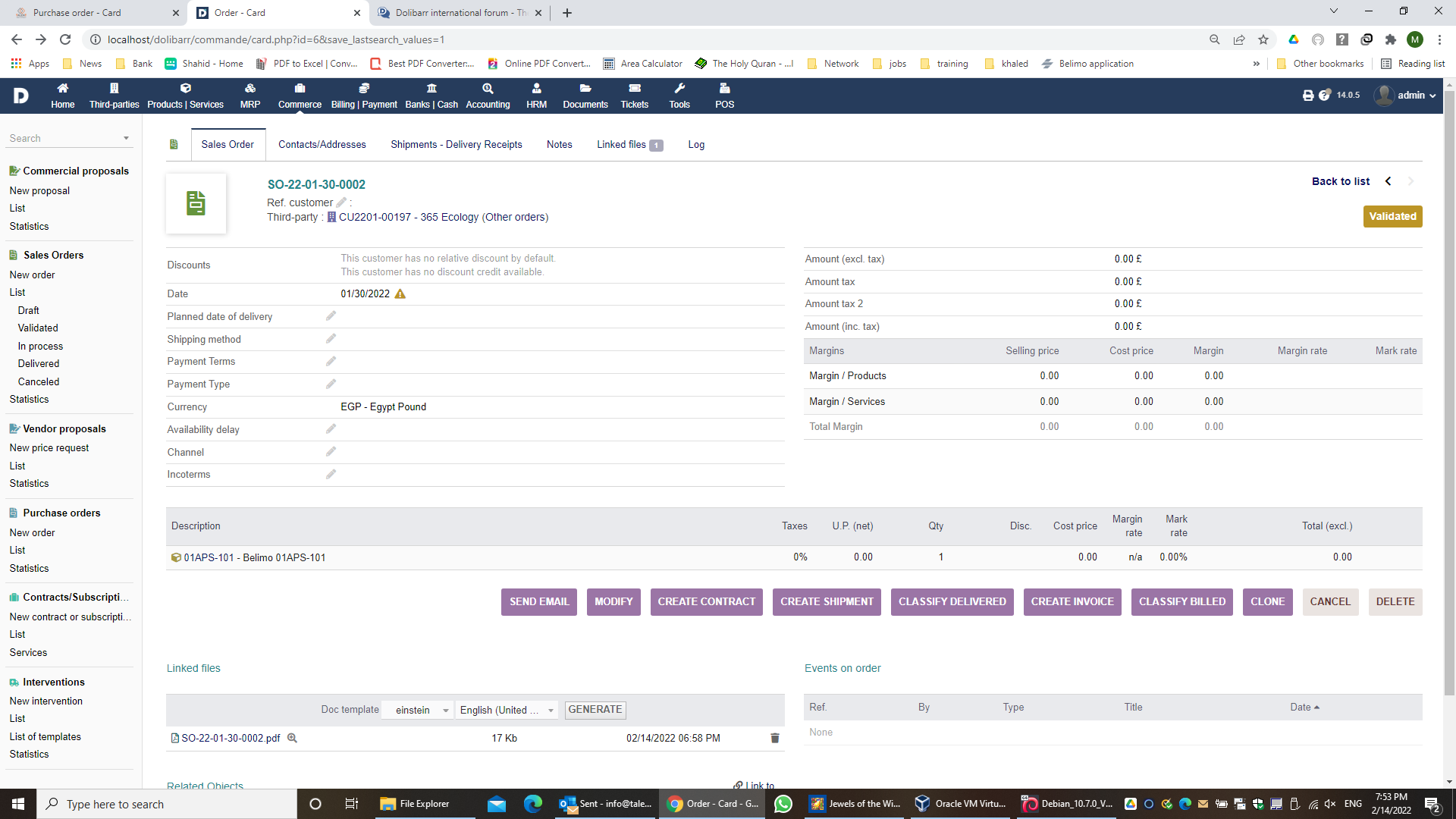 Link sales order with existing invoice - Using my Dolibarr - Dolibarr international forum