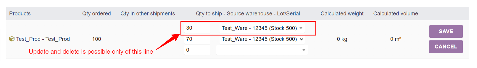 In shipment line item stock lot delete or update the qty - Using my Dolibarr - Dolibarr ...