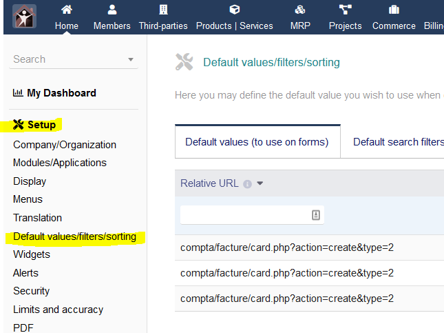 Default value/filter sorting menu not find! - Using my Dolibarr - Dolibarr international forum
