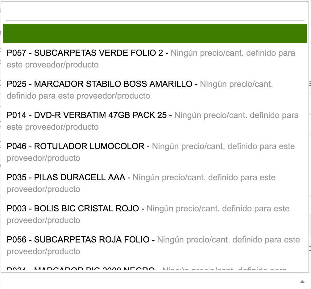 Alphabetical Order Of Products In Supplier Order Drop down List CRM 